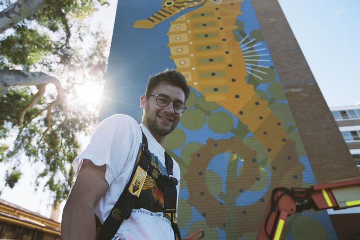 Vibrant mural art for social housing | ArchitectureAu