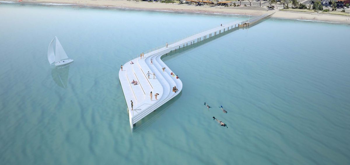 Wave design wins St Kilda jetty ideas competition | ArchitectureAu