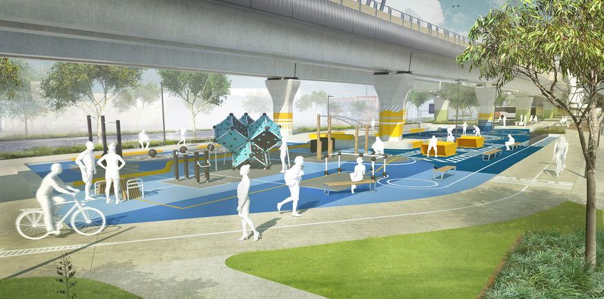 Linear park to fill in space under new Melbourne ‘sky rail ...