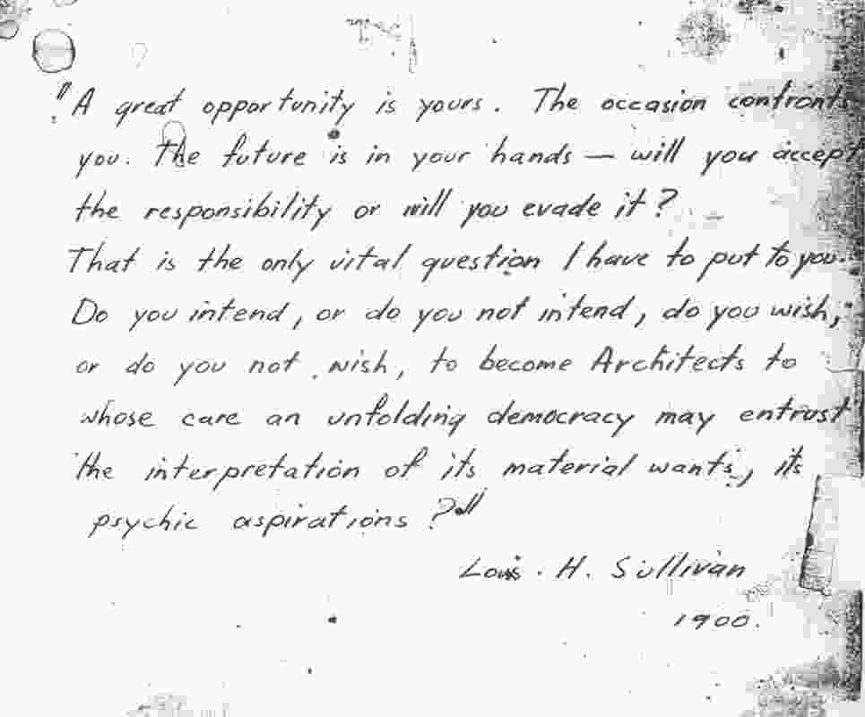 Sean Godsell's A. S. Hook Address: Clarity, coherence and integrity ...