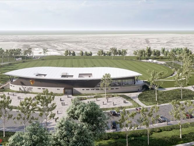 Construction begins on Hawthorn Football Club's new home base ...