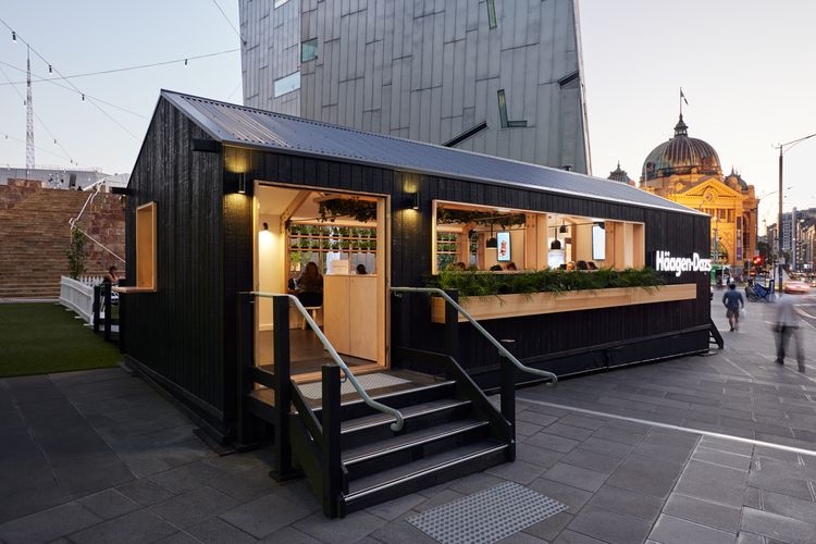 Archiblox prefab pop-up ice cream shop opens its doors | ArchitectureAu