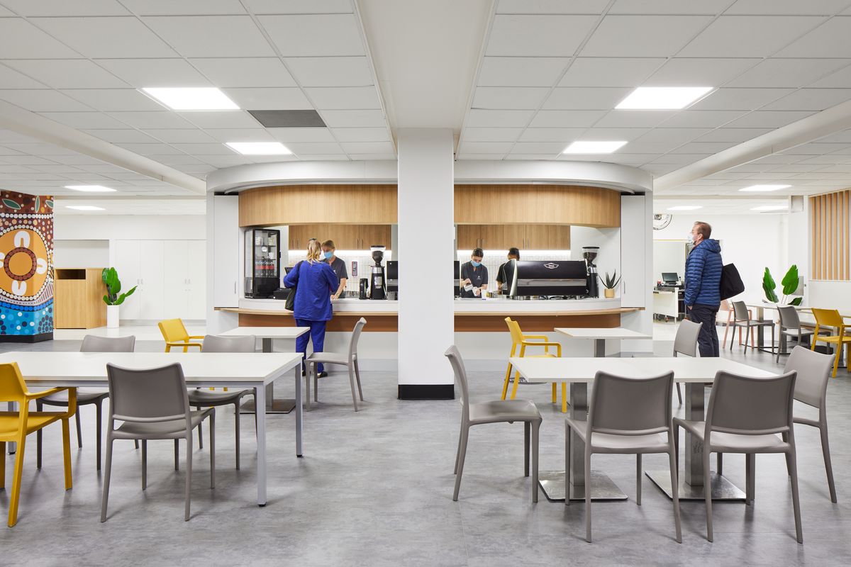 Barwon Health University Hospital McKellar Centre Cafe by Kirby Architects | ArchitectureAu