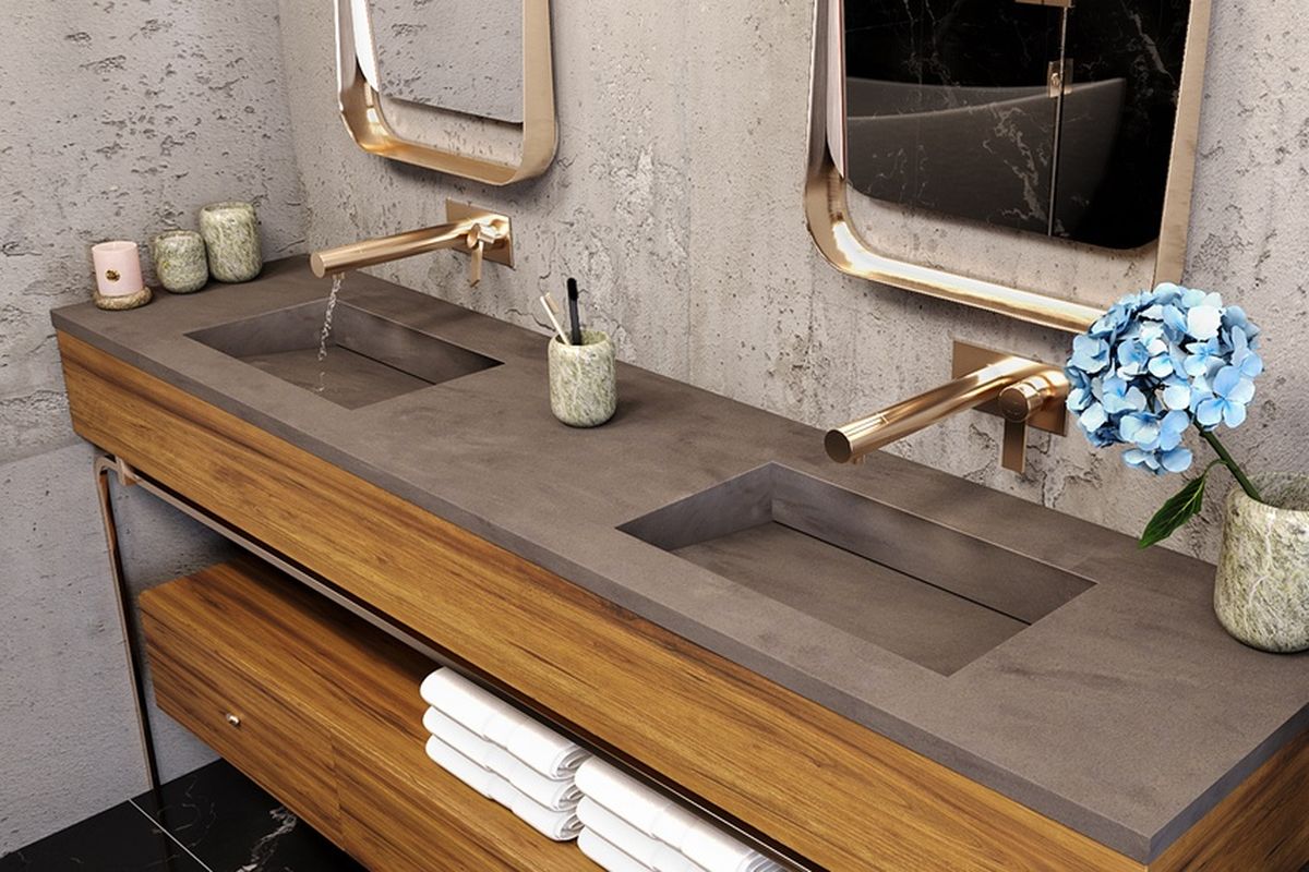 Corian multi-basin Washplanes lend a personal touch to public bathrooms ... Corian multi-basin Washplanes lend a personal touch to public bathrooms ...