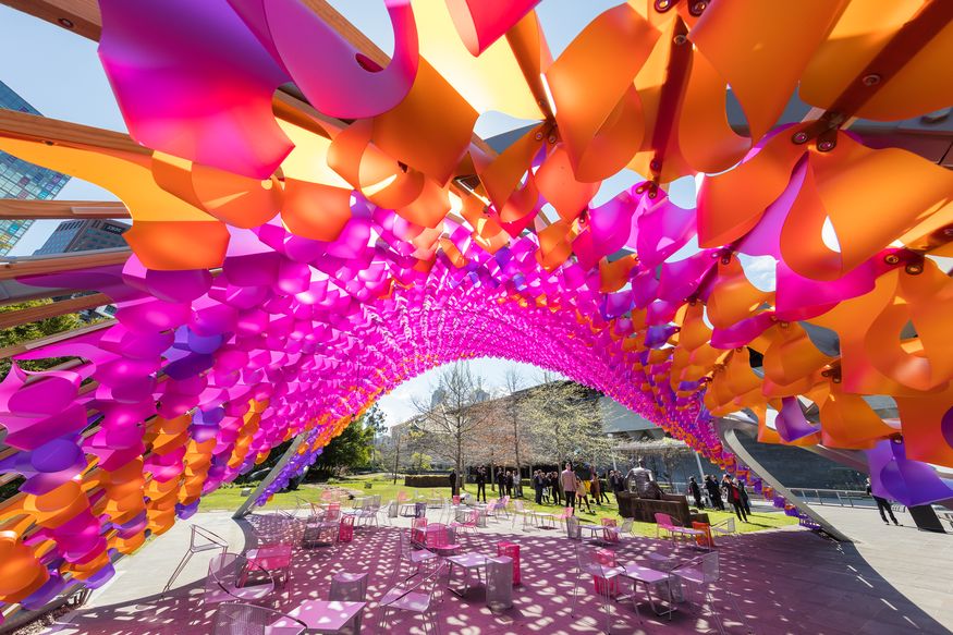 John Wardle Architects' NGV summer pavilion opens | ArchitectureAu