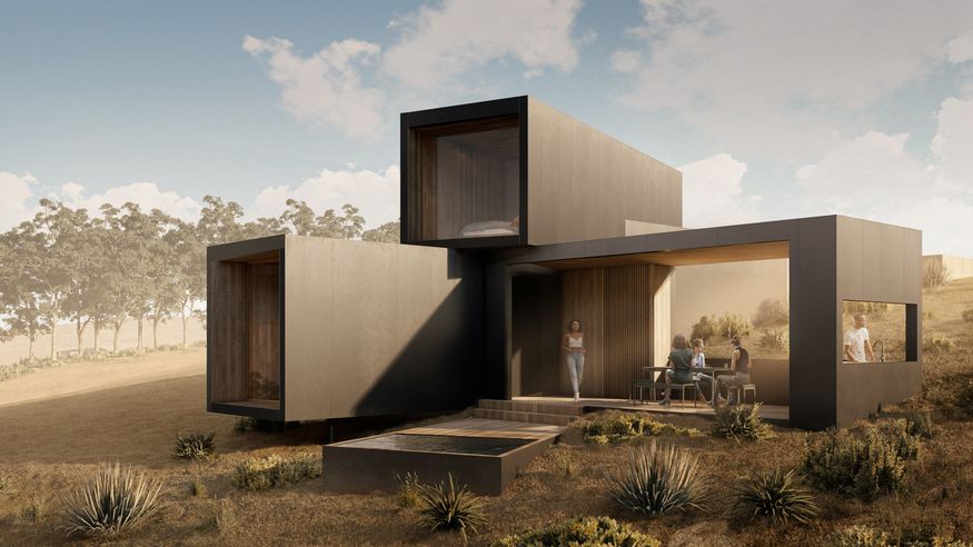 Charred timber pods to be built on Fleurieu Peninsula | ArchitectureAu