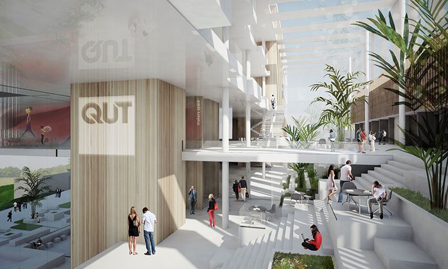 New QUT precinct to be "grounded" in landscape | ArchitectureAu