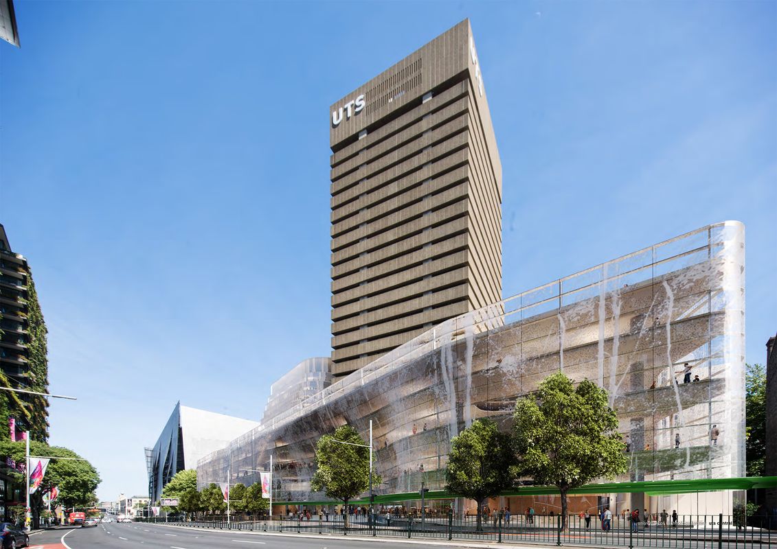 UTS unveils twisted neighbour to brutalist tower | ArchitectureAu