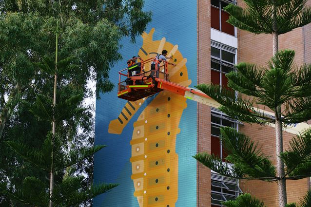 Vibrant mural art for social housing | ArchitectureAu