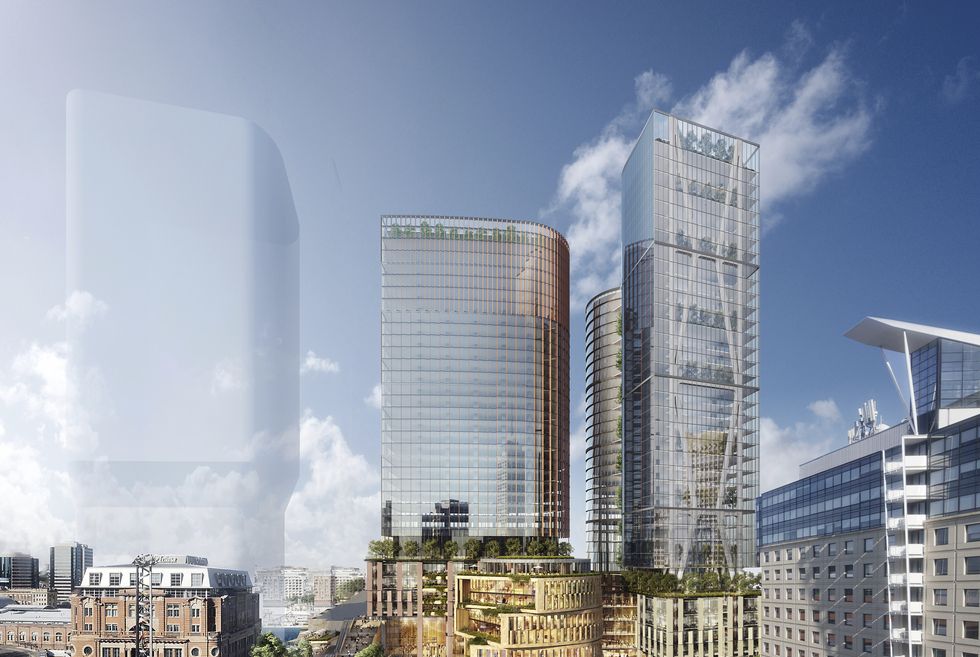 Fender Katsalidis and SOM design $2.5 billion two-tower central Sydney development | ArchitectureAu